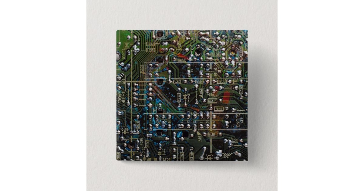 Circuit Board Button | Zazzle