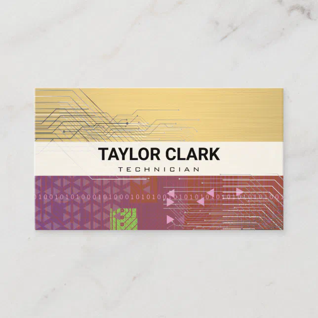 Circuit Board Component Technician | Binary Code Business Card | Zazzle