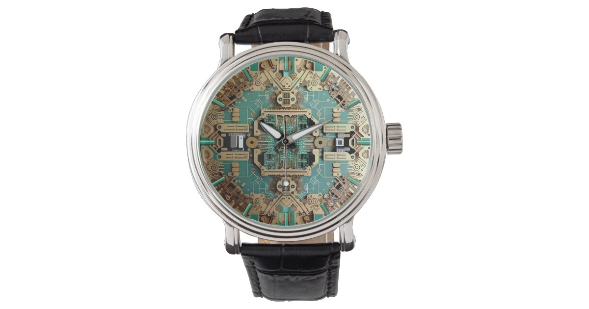 Circuit board decorative Clock, Motherboard Large Watch | Zazzle