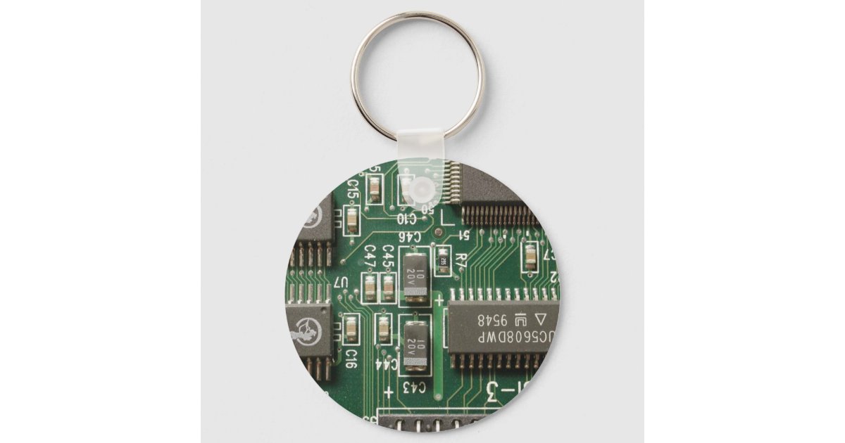 Circuit Board Design Keychain | Zazzle