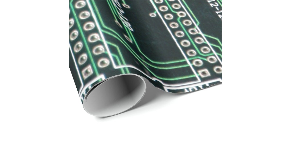 Circuit board design wrapping paper | Zazzle