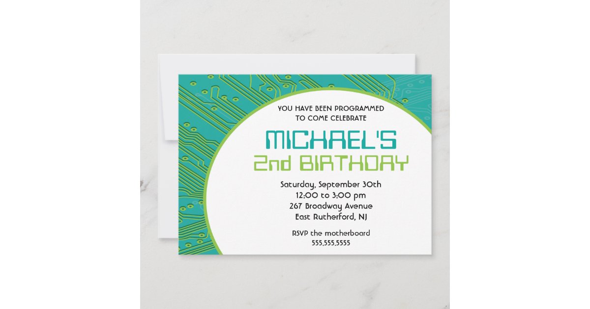 Circuit Board Invitation | Zazzle
