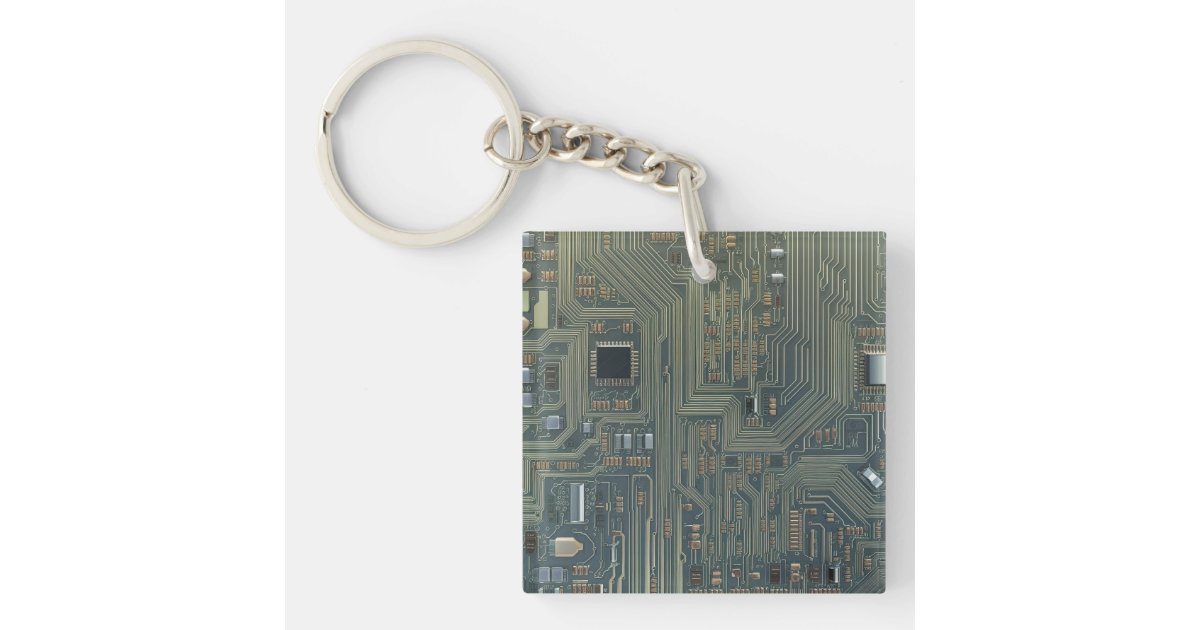 Circuit Board Keychain | Zazzle