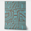 Circuit Board Pattern Turquoise ID245 Wallpaper | Zazzle