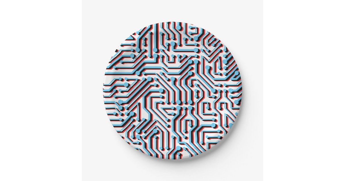 Circuitboard Paper Plates | Zazzle