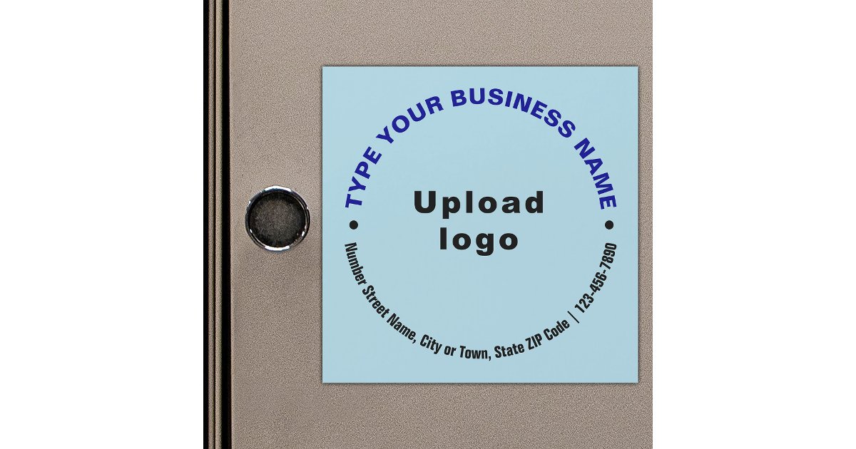 Circular Business Texts, Light Blue Magnetic Card | Zazzle