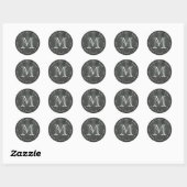 Circular Chalkboard Monogram Return Address Label | Zazzle