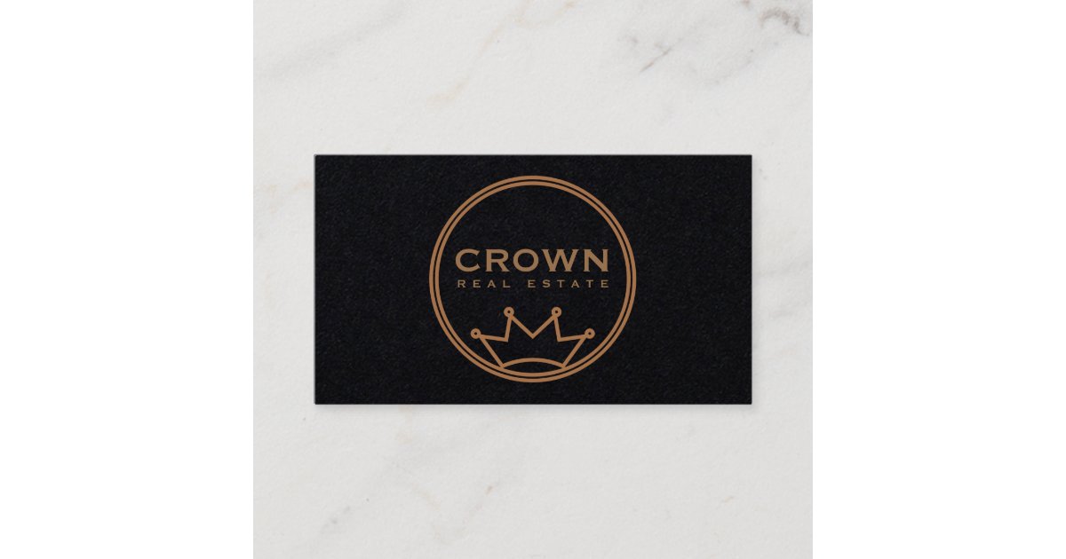 Circular Crown Logo Business Card | Zazzle