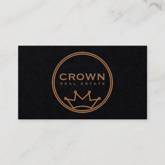 Circular Crown Logo Business Card | Zazzle