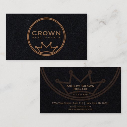 Circular Crown Logo Business Card | Zazzle