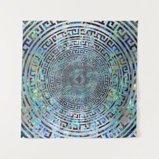 Circular Greek Meander Pattern - Greek Key Tapestry | Zazzle