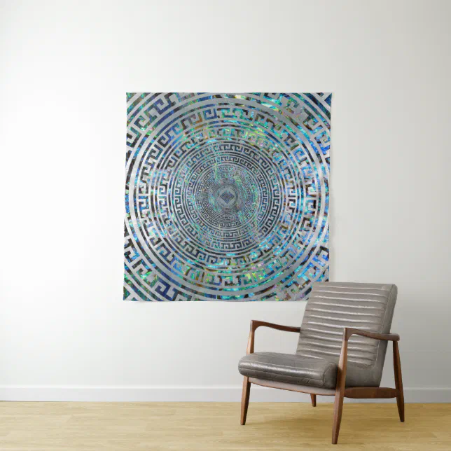 Circular Greek Meander Pattern - Greek Key Tapestry | Zazzle
