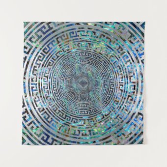 Circular Greek Meander Pattern - Greek Key Tapestry | Zazzle