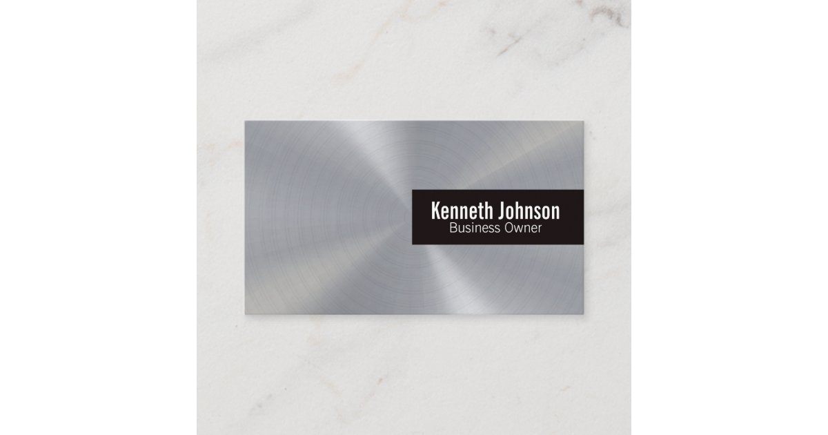 Circular Metallic Silver Sheets Business Card | Zazzle