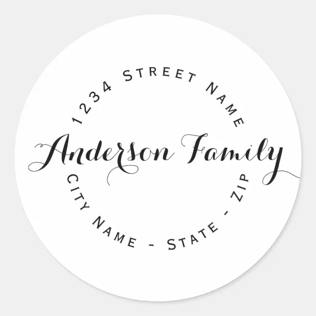 Circular Modern Return Address Label | Zazzle