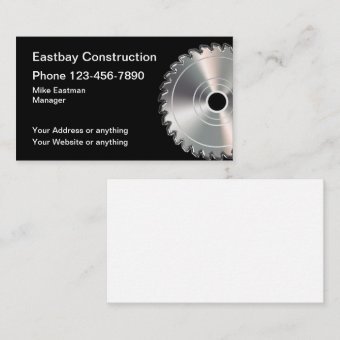 Circular Saw Blade Construction Service Business Card | Zazzle