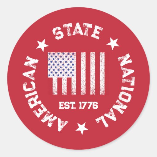 Circular Stamp American State National Est 1776 Cl Classic Round ...