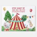 Circus Animals and Big Top Kids Birthday Party Sign | Zazzle