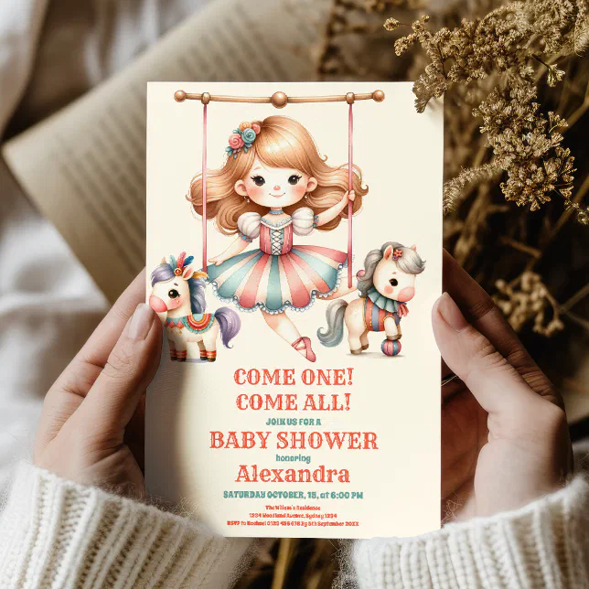 Circus Baby Shower Invitation | Zazzle