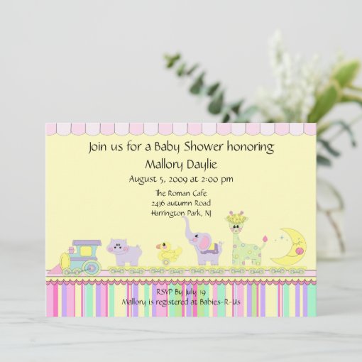 Circus Baby Train Baby Shower Invitation | Zazzle