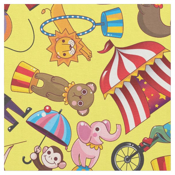 Big Top Circus Fabric | Zazzle
