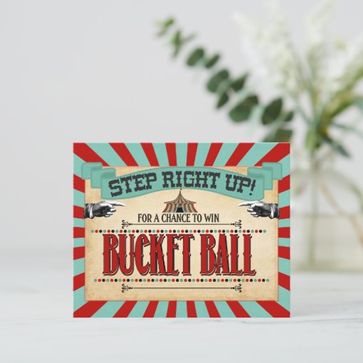 Circus Birthday Party Game Sign Bucket Ball | Zazzle
