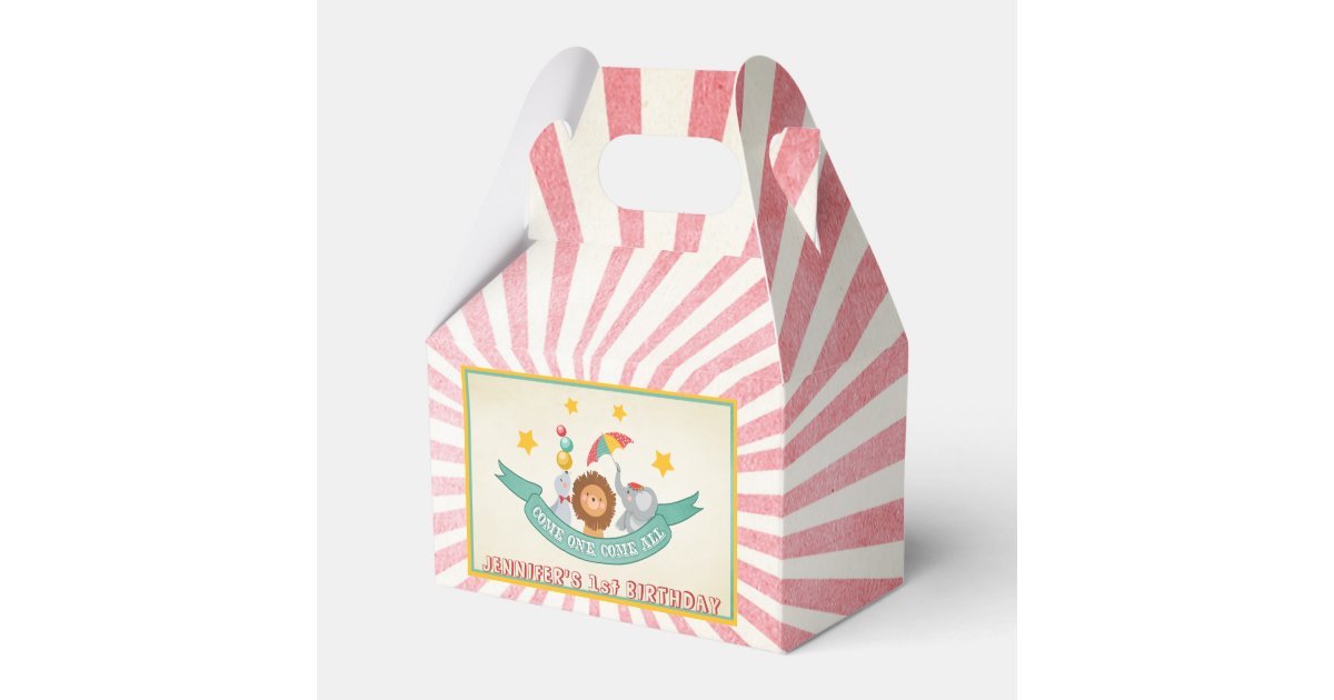 Circus Carnival Birthday Party Favor Box Vintage | Zazzle