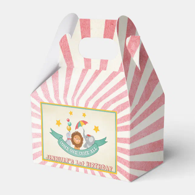 Circus Carnival Birthday Party Favor Box Vintage | Zazzle