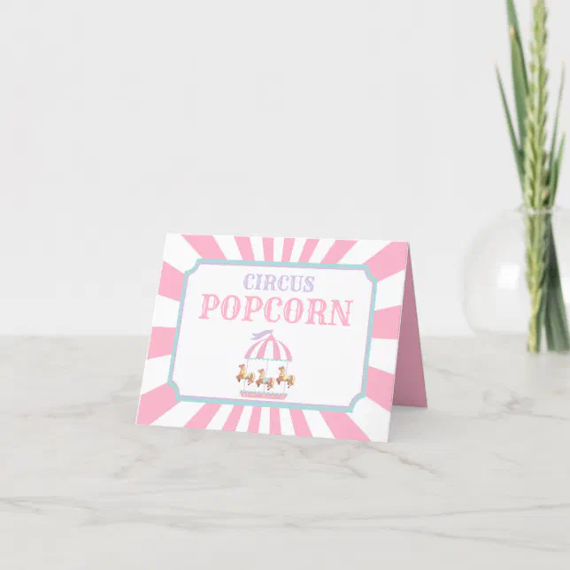 Circus Carnival Birthday Party Food Folded Card | Zazzle