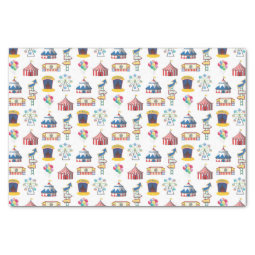 Circus Carnival Icon Pattern Tissue Paper | Zazzle