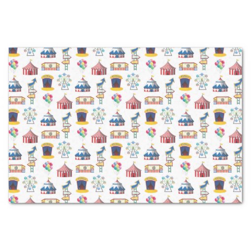 Circus Carnival Icon Pattern Tissue Paper | Zazzle