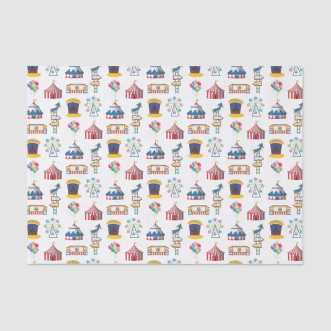 Circus Carnival Icon Pattern Tissue Paper | Zazzle