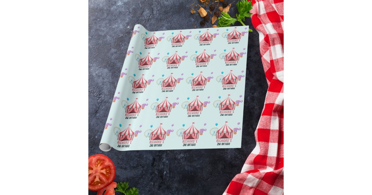 Circus Carnival Theme Kid's Birthday Party Wrapping Paper | Zazzle