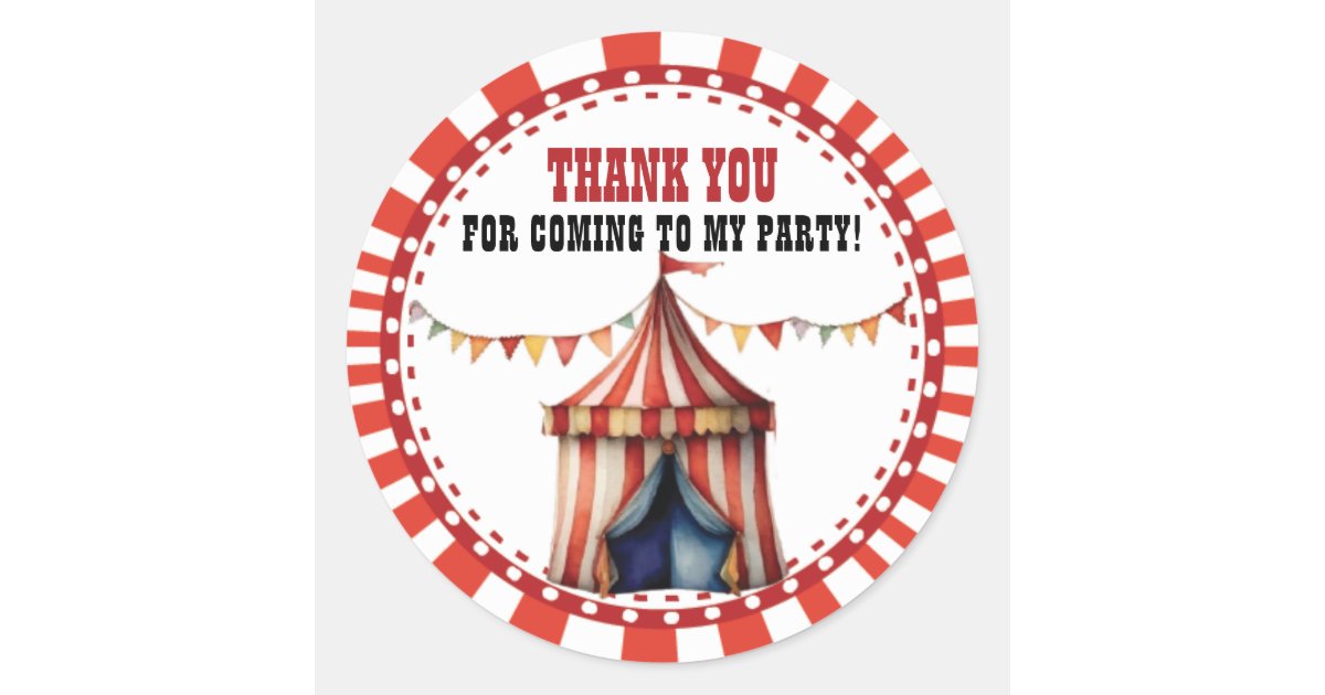 Circus Carnival Topper. Circus label. Party labels | Zazzle