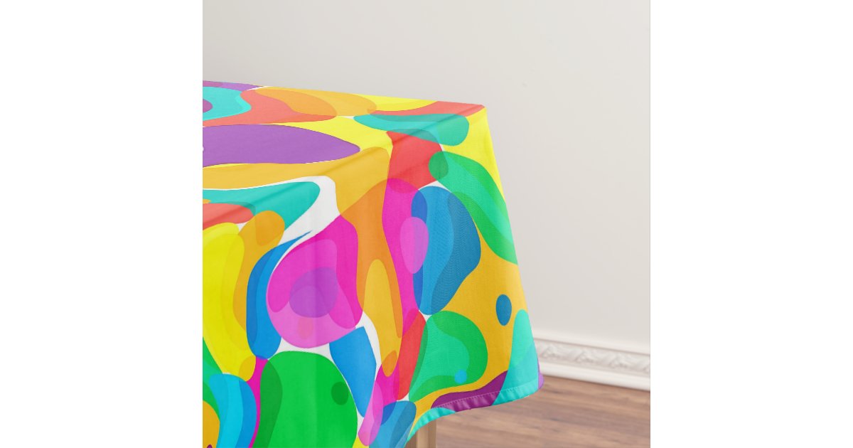 Circus Colors Chaos Abstract Art Pattern Tablecloth | Zazzle