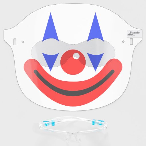 Circus Creepy Clown Makeup Bozo Face Shield | Zazzle