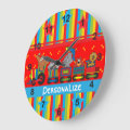 Circus Fun for Everyone Nursery Theme for Baby Large Clock | Zazzle