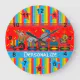 Circus Fun for Everyone Nursery Theme for Baby Large Clock | Zazzle