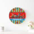 Circus Fun for Everyone Nursery Theme for Baby Large Clock | Zazzle
