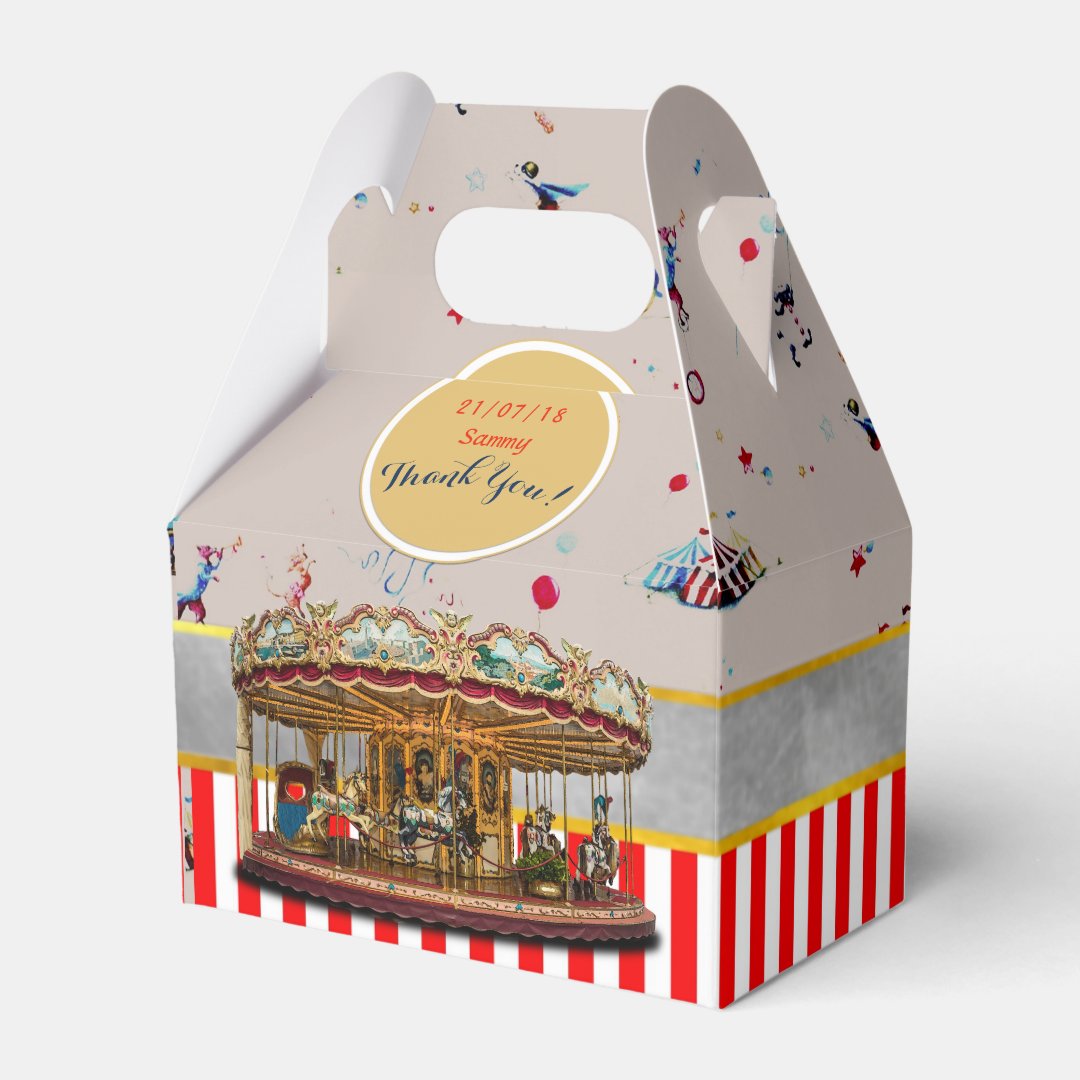 CIRCUS Gable Boxes Vintage Carousel Personalized | Zazzle