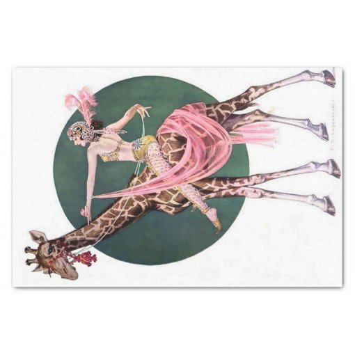 “Circus Giraffe Rider” by FX Leyendecker Tissue Paper | Zazzle