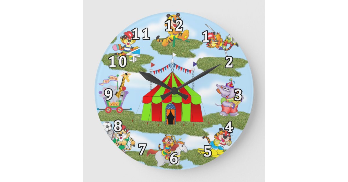 Circus Large Clock | Zazzle