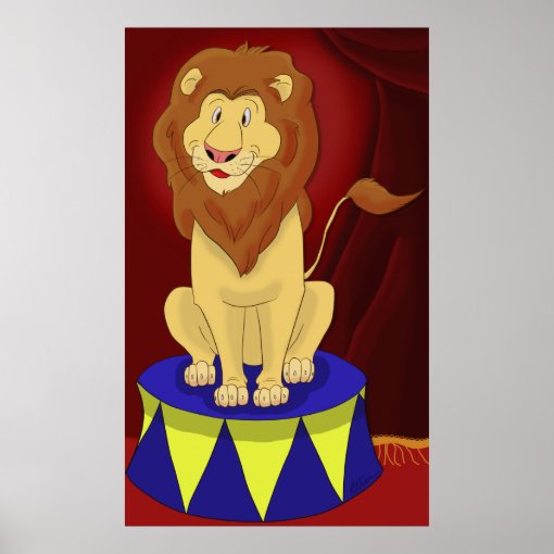 Circus Lion Poster Print | Zazzle