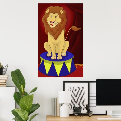 Circus Lion Poster Print | Zazzle