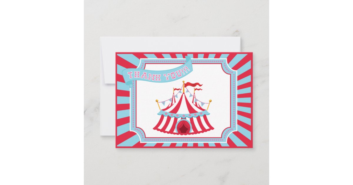 Circus Or Carnival Tent Thank You Cards Zazzle