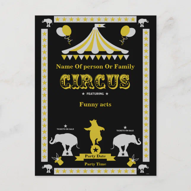 Circus Party Posters And Cards | Zazzle