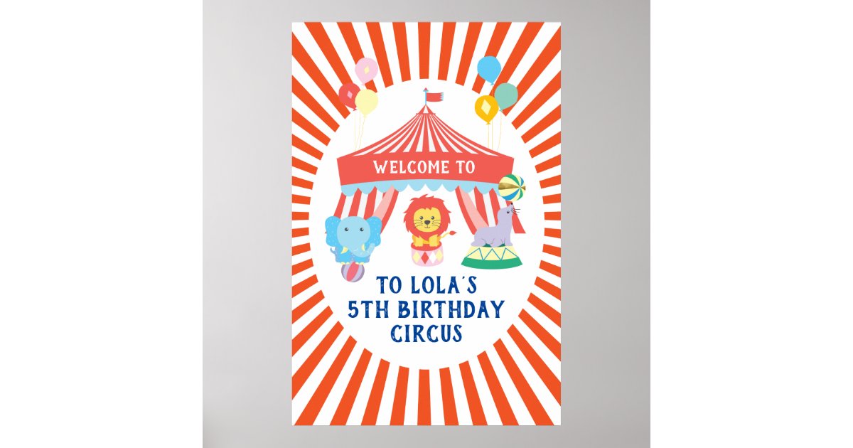 Circus party welcome sign, Carnival Poster | Zazzle