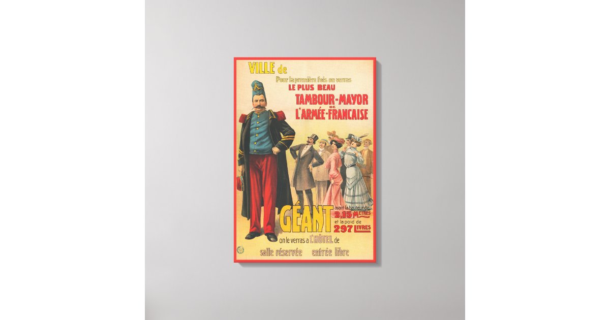 Circus Poster Of Crowd Admiring A French Soldier Canvas Print | Zazzle