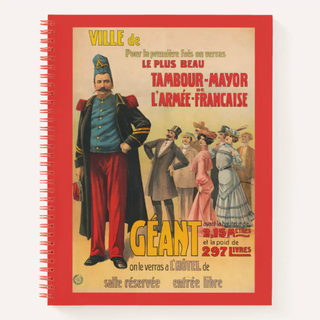 Circus Poster Of Crowd Admiring A French Soldier Notebook | Zazzle