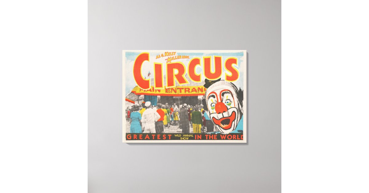 Circus Poster Of People Entering The Big Top Canvas Print | Zazzle